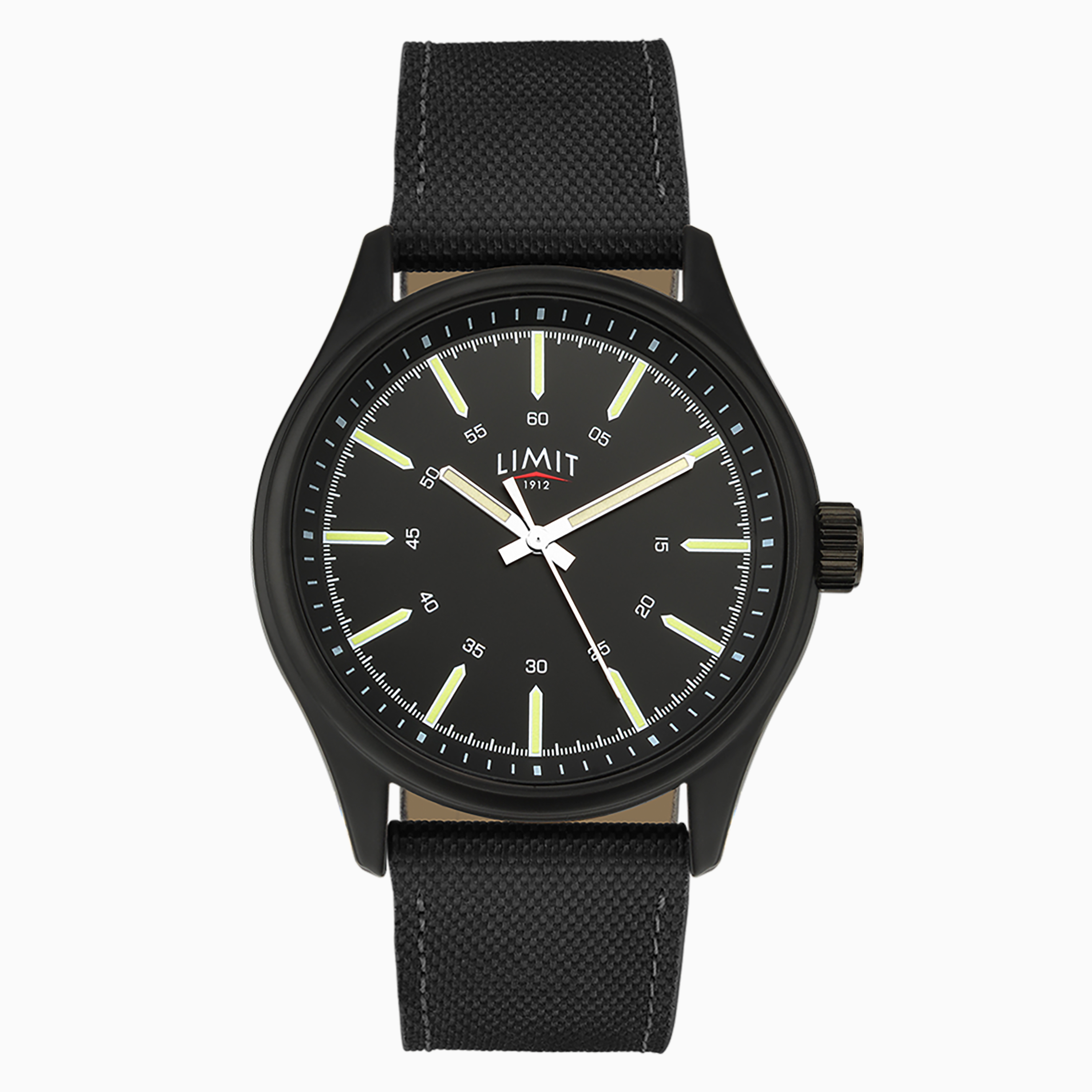 Limit Mens Classic Watch (5948) - Round | 42mm | Black Canvas Strap ...