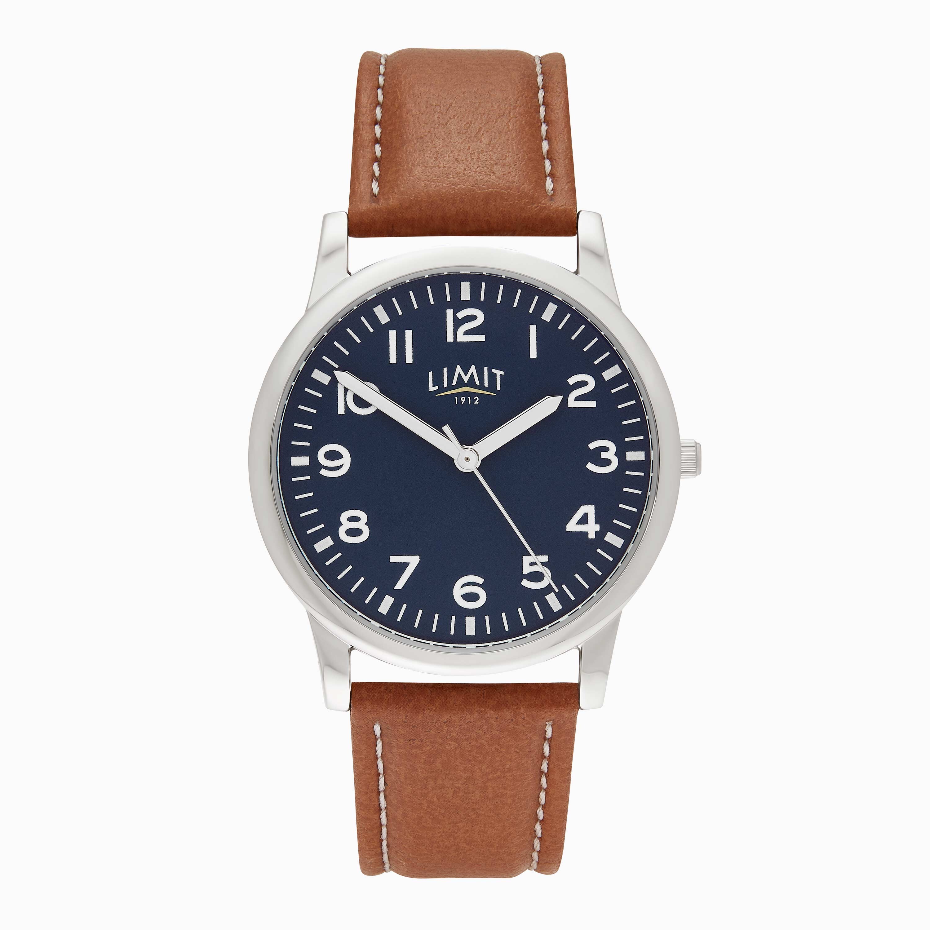 Limit Mens Classic Watch (50063) - Round | 38mm | Brown Polyurethane ...